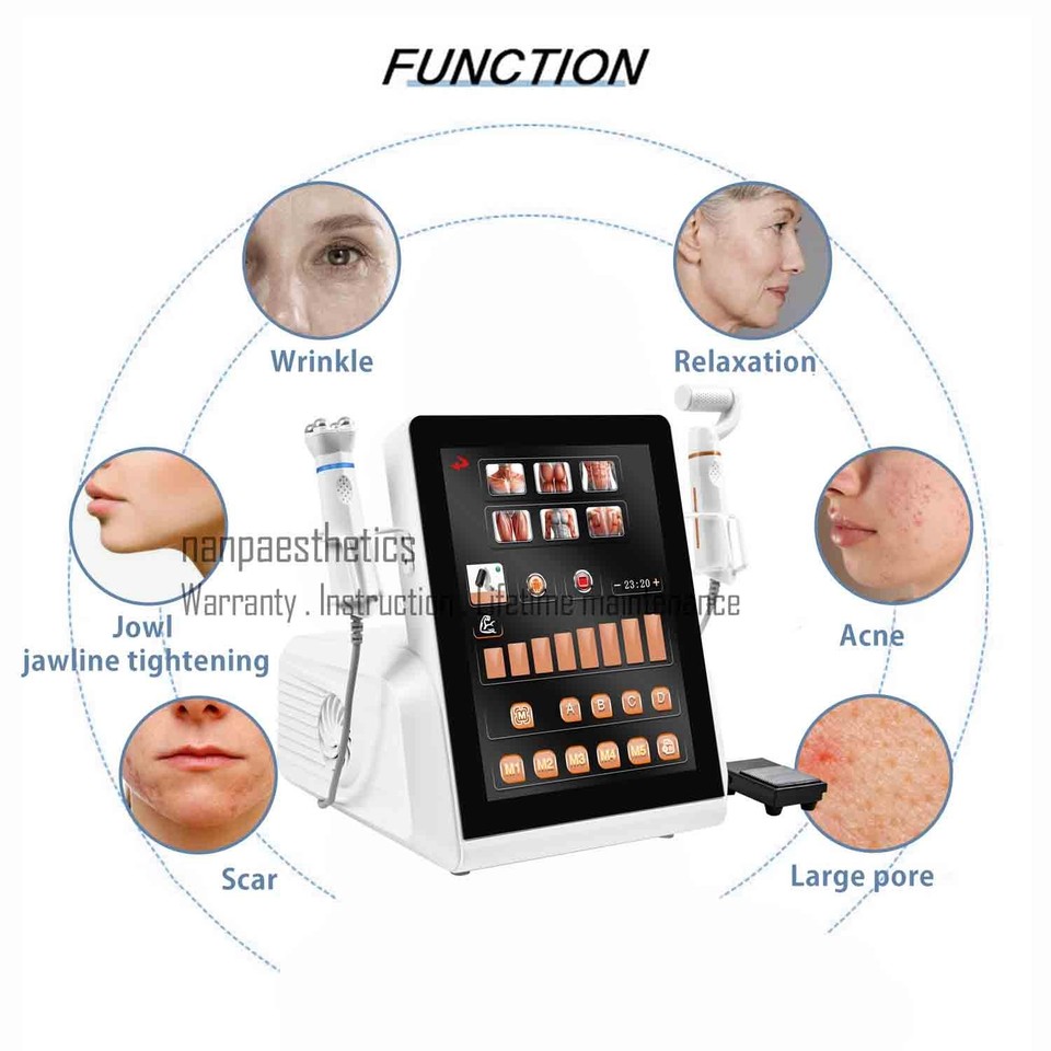 2in1 Microcurrent R-F Plasma Roller Pen Facial Machine Face Lift Body ...