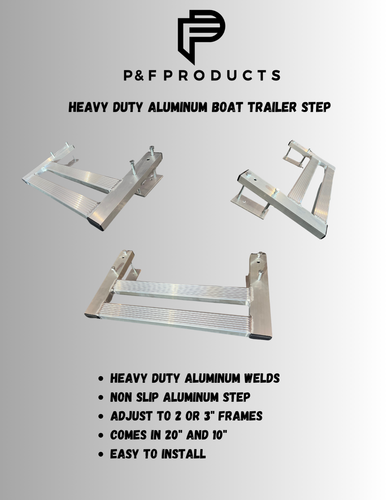 Heavy Duty Welded Aluminum Boat Trailer Step Adjustable Non Slip 10" Wide