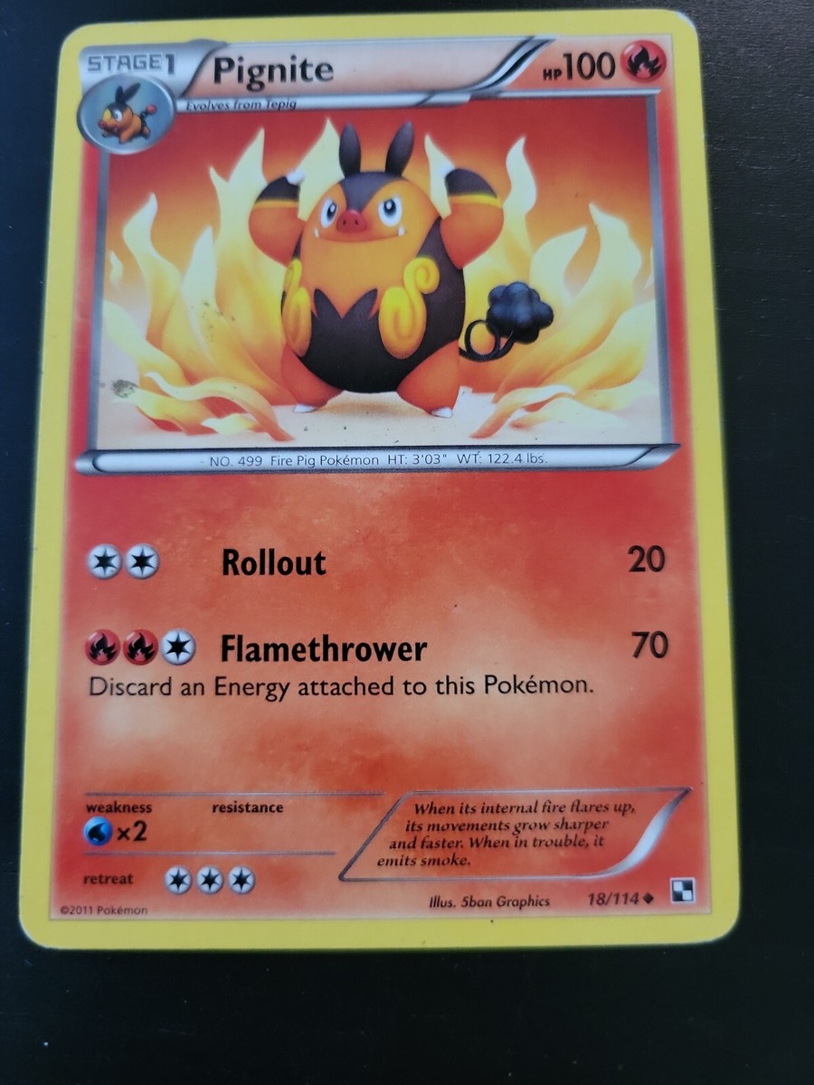 Cartao Pokemon Pignite Pignite Legendary Treasures Pokemon