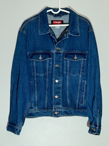 Vintage New Wrangler Hero Denim Jean Jacket Men’s Sz L/XL Metal Buttons ...