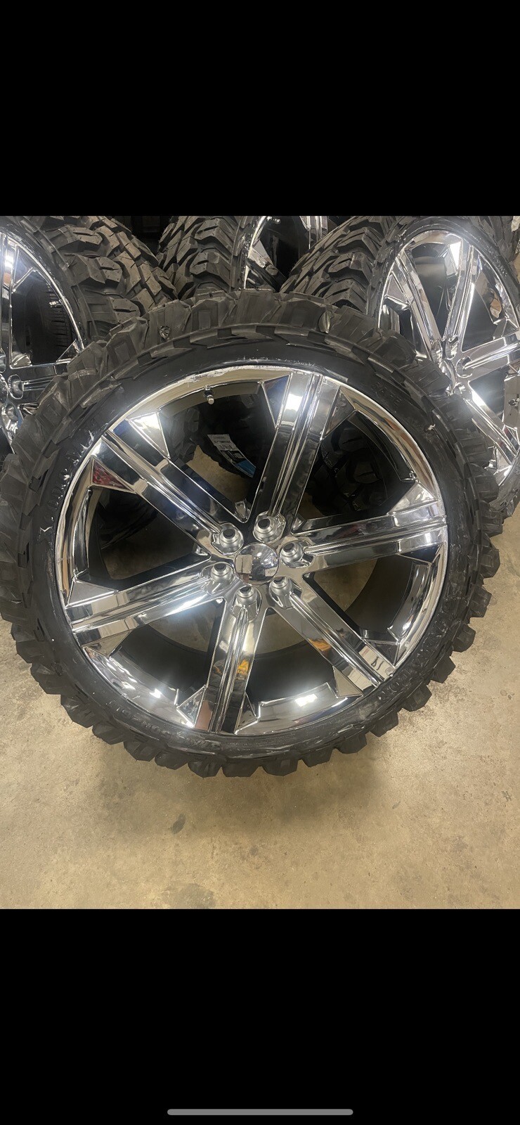 26" Chrome G13 Wheels & 37" X Comp Tires | 6x139.7 | 24 Offset | 10 ...