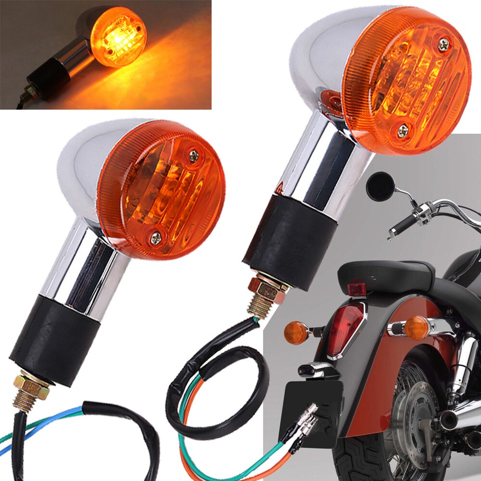 Pair Amber Turn Signal Lights For Kawasaki VN Vulcan Classic Nomad ...