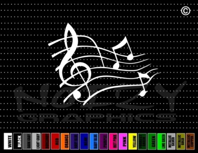 Music Scroll #2 Musician Band I Love Clef Note Car Decal Window Vinyl ...