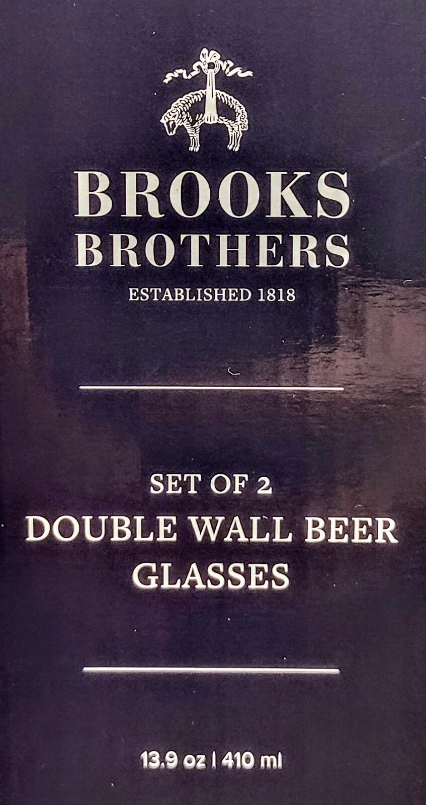 2 BRAND NEW BOXED GIFT SET DOUBLE WALL INSULATED BEER GLASSES by BROOKS ...