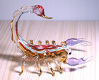 Maroon SCORPION hand blown art glass figure 4.25 inch gold trim Gift ...