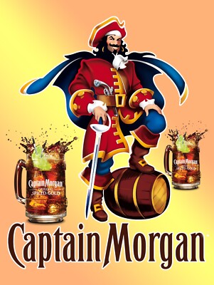 Captain Morgan, Retro vintage style metal tin sign gift Home Decor Pub ...