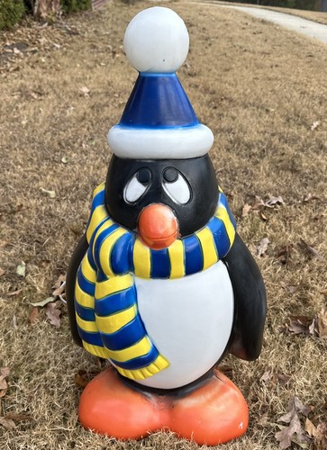 Vintage Christmas Chilly Willy Penguin General Foam 28” Blow Mold Blue ...