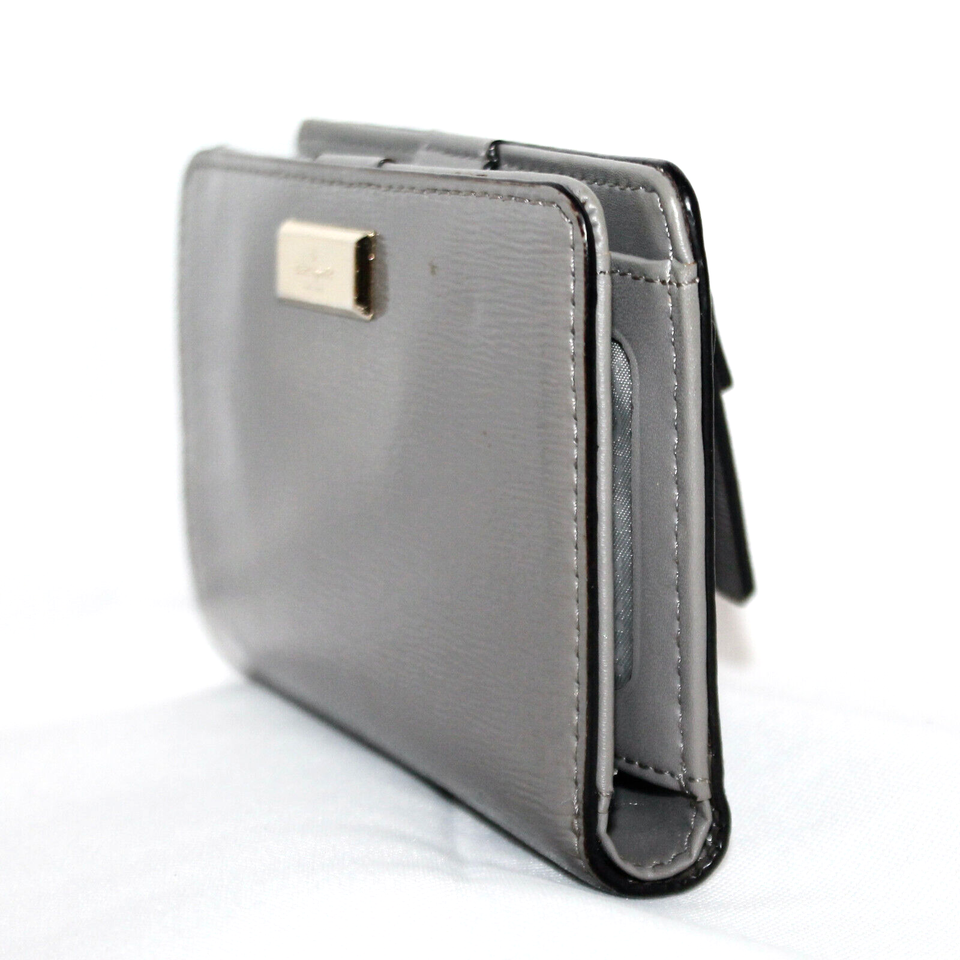 KATE SPADE Bixby Place Tellie Wallet Glossy Gray Textured Leather ...