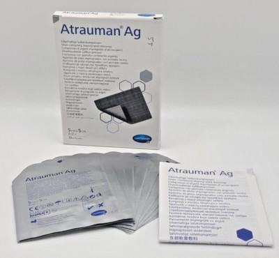 Atrauman Ag 5x5cm Silver Dressings - Box of 10, Antibacterial Wound ...