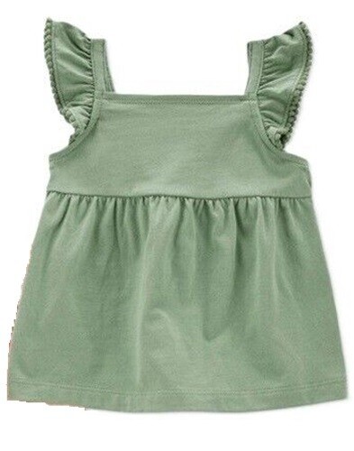 Carter's Just One You Baby Girls 18M Green Pom Pom Hem Ruffle Sleeve ...