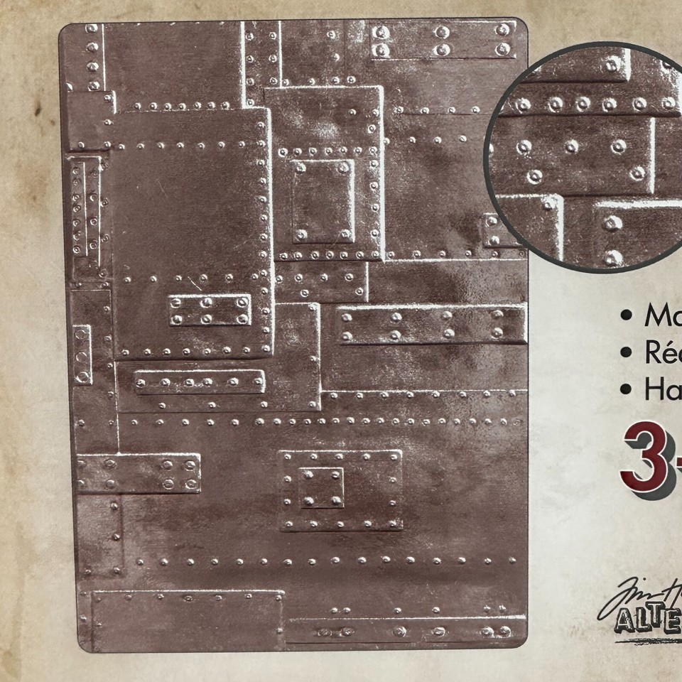 Sizzix Tim Holtz - FOUNDRY - Sheet Metal Rivet Embossing Folder 3-D ...