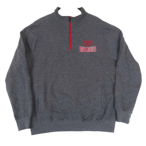 UNM University New Mexico Colosseum 1/4 Zip Pullover Mens Large Gray ...