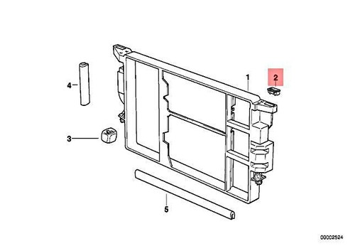 Genuine BMW E32 E34 E38 E39 E52 E60 Radiator Rubber Mounting OEM ...