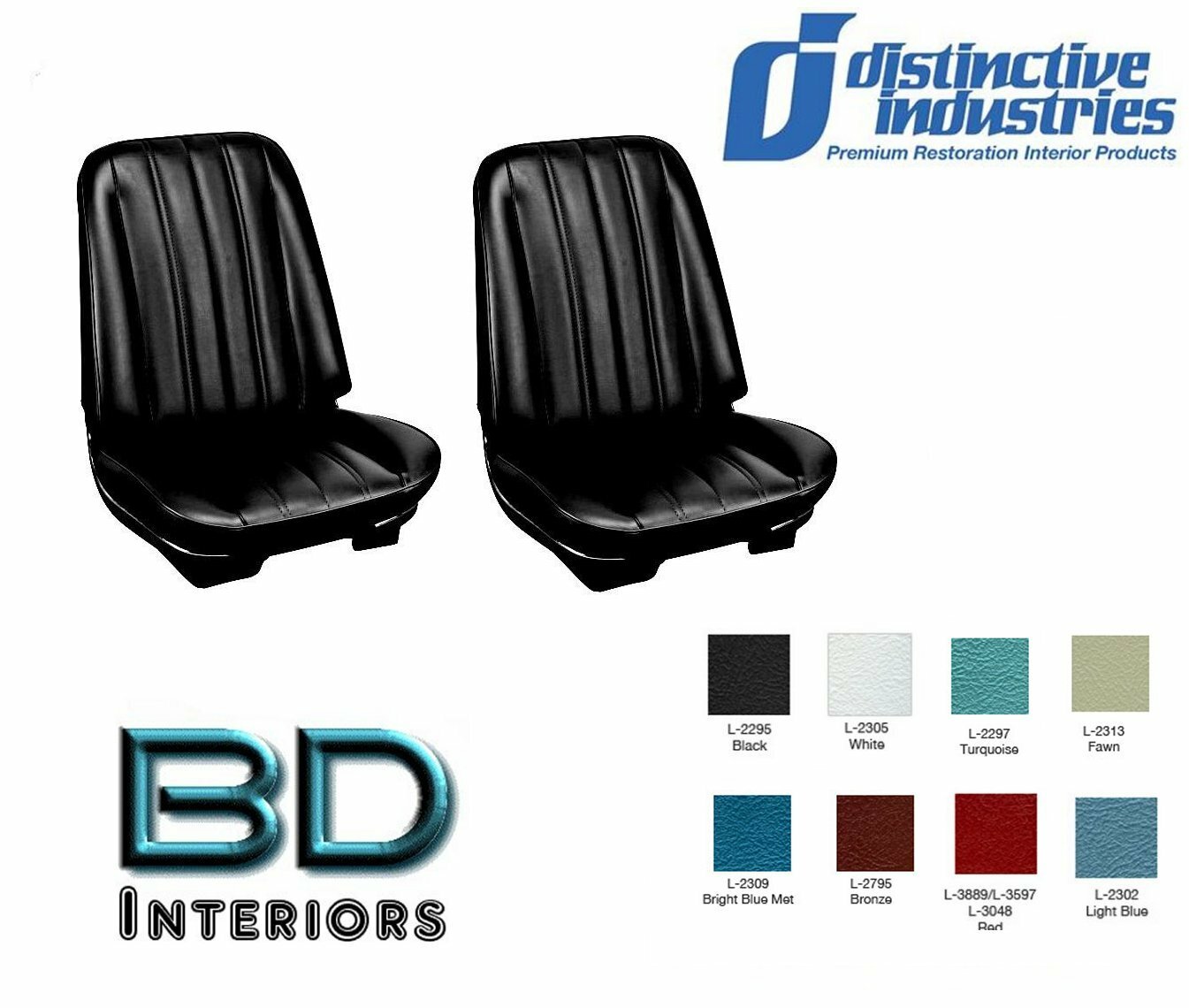 1966 Chevy Chevelle Front Bucket Seat Upholstery By Distinctive Ind ...