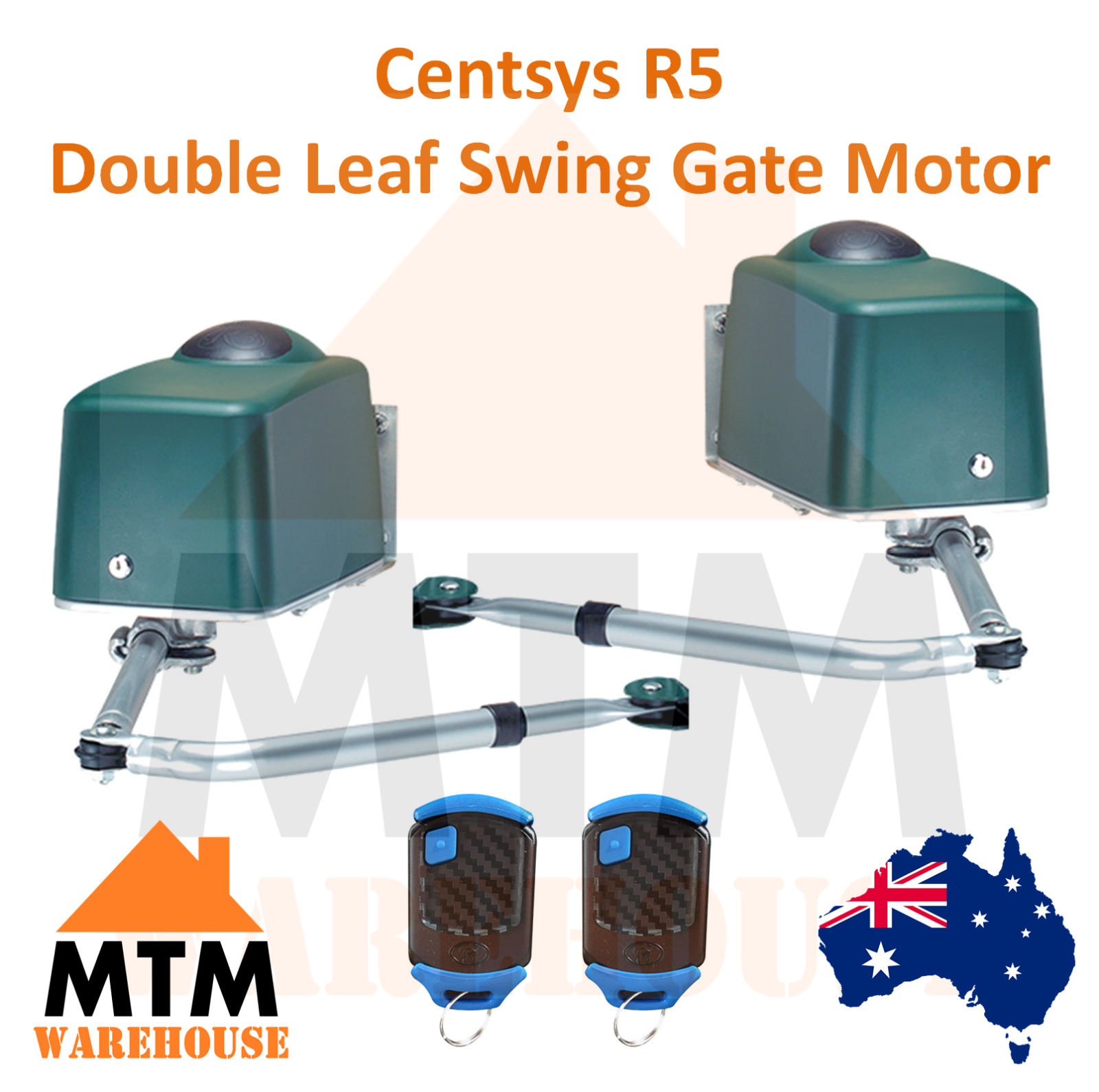 Centsys R5 Auto Double Leaf Swing Gate Motor Opener Kit Wall Mounted ...