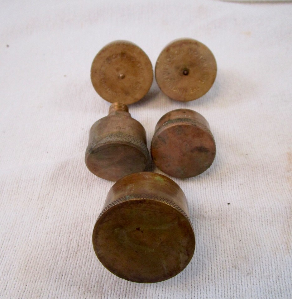 5 vintage brass grease cups 2 Lunkenheimer tiger no 1 Hit Miss Steam ...