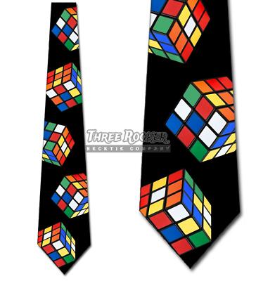 Large Puzzle Cube Tie Mens 80s Gamer Necktie Brand New | eBay