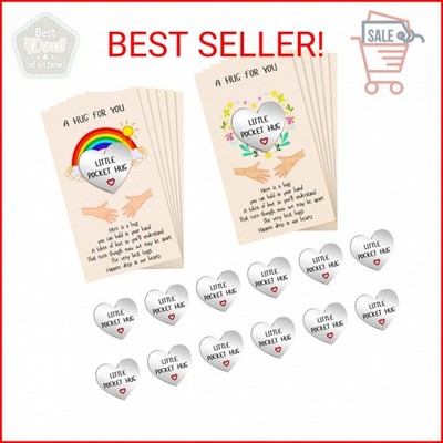 Zonon 40 Sets Little Heart Pocket Hug Token Metal Heart Token Hug Card ...