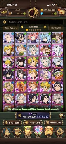 7DS Grand Cross Asia Server Good Units, 5.3 Mil Box, All Festivals, 8 ...