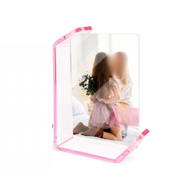 Double Sided Floating Acrylic Picture Frame with Tabletop Stand for ...