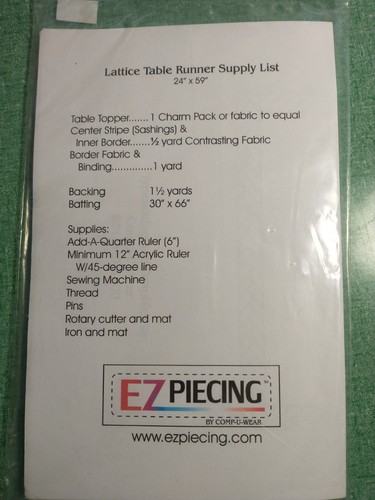 EZ Patterns Lattice Table Runner 25" x 59" Includes Block Foundations ...