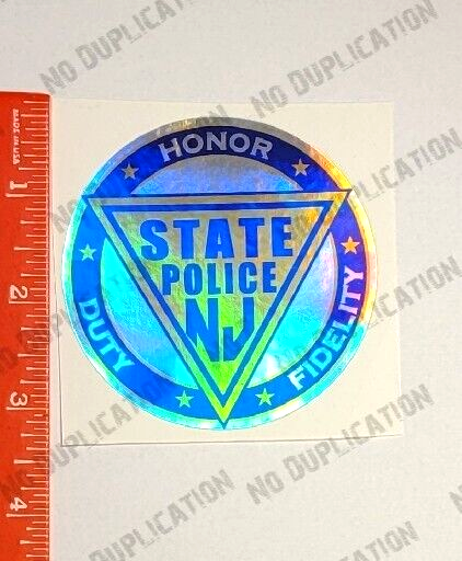 OFFICIAL NJSP POLICE HOLOGRAPHIC DECAL STICKER - HONOR DUTY FIDELITY ...