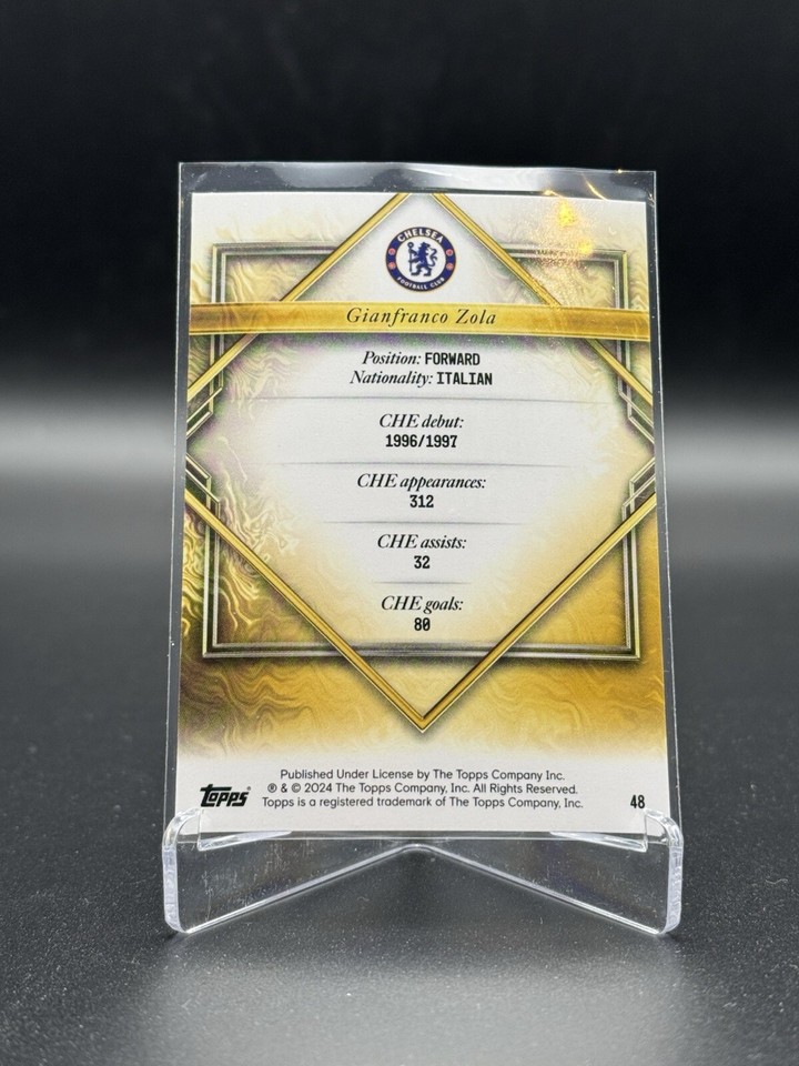 Topps Chelsea Team Set 23/24 - Gianfranco Zola - /150 Gold Drip | eBay