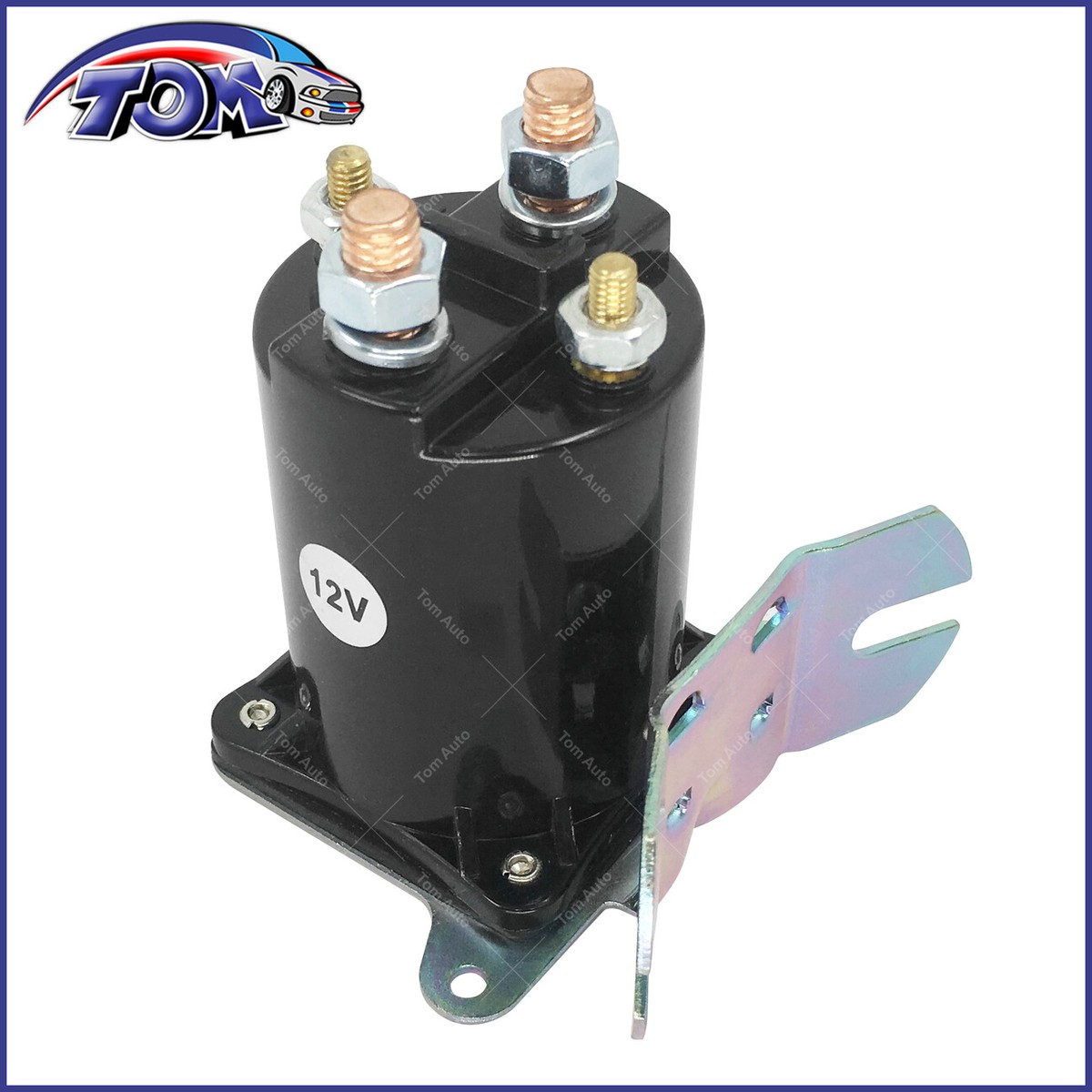 Black Car Terminals & Wiring Relays 12V 4-Terminal Starter Solenoid ...