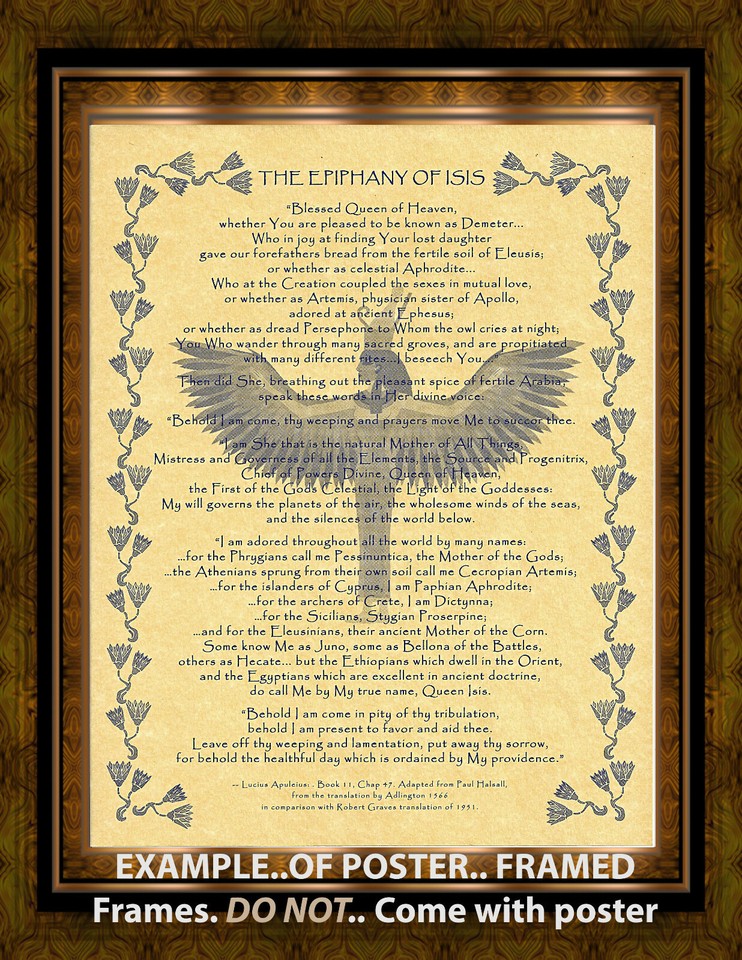 Poster Page EGYPTIAN EPIPHANY OF ISIS Pagan Wicca Book of Shadows Guide ...