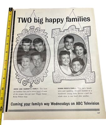 ABC Television Vintage Print Ad 50s Ozzy and Harriet Ricky Nelson Donna ...