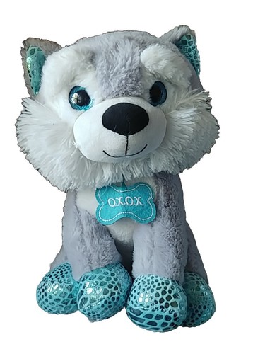 Jumbo Grey Fox/Dog Plush Sequence Standing Stuffed Animal 26" Kellytoy ...