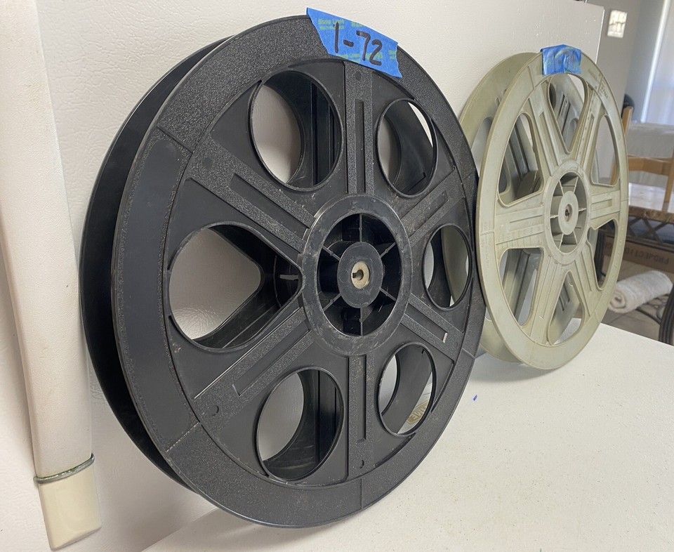(2) Authentic Vintage 35mm Movie Film Reels Reel 14.5in Plastic. Black ...