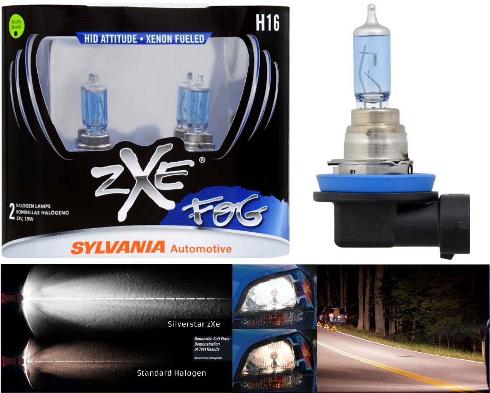 Sylvania Silverstar ZXE H16 64219 19W Two Bulbs Fog Light Replacement ...