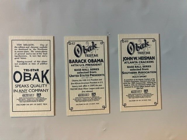 USA MLB Baseball 2009 Obak Tristar Mini Cards Barak Obama Ten Million J ...