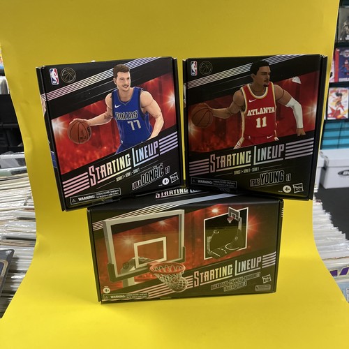 Hasbro Starting Lineup NBA 6" Lot w Stand And Hoop | eBay