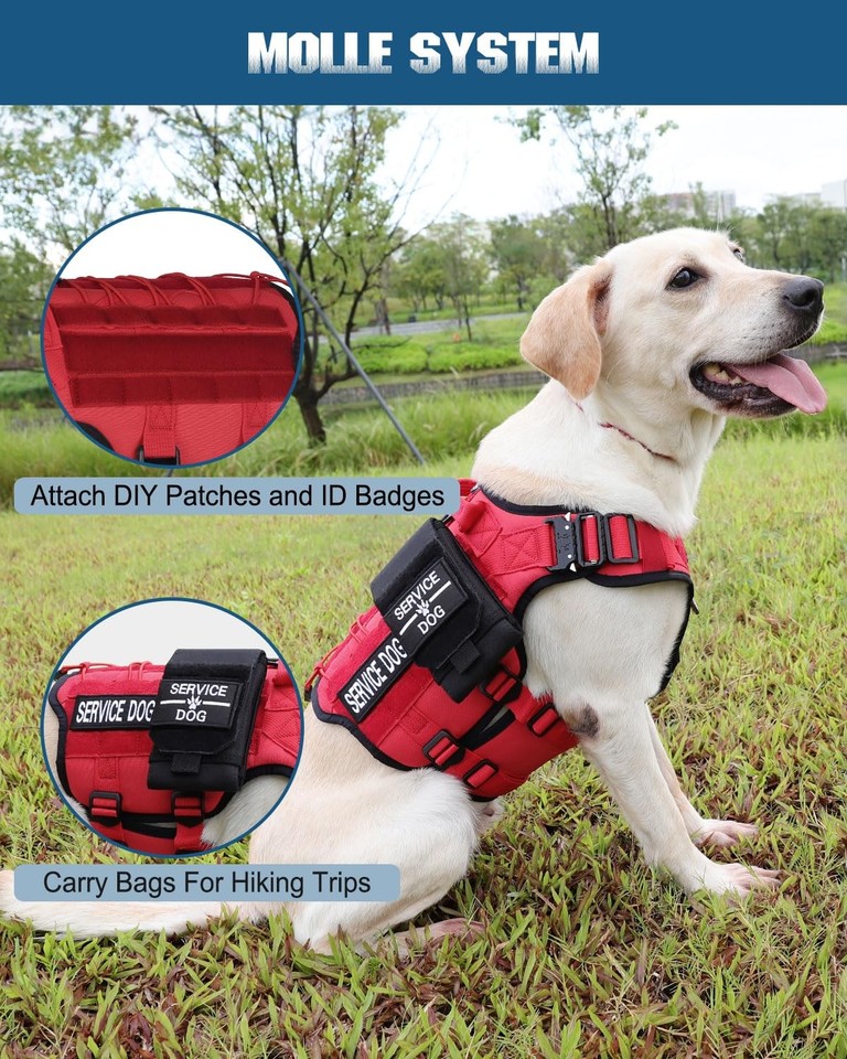 Tactical Service Dog Vest - No-Pull Emotional Support Harness with Hook ...