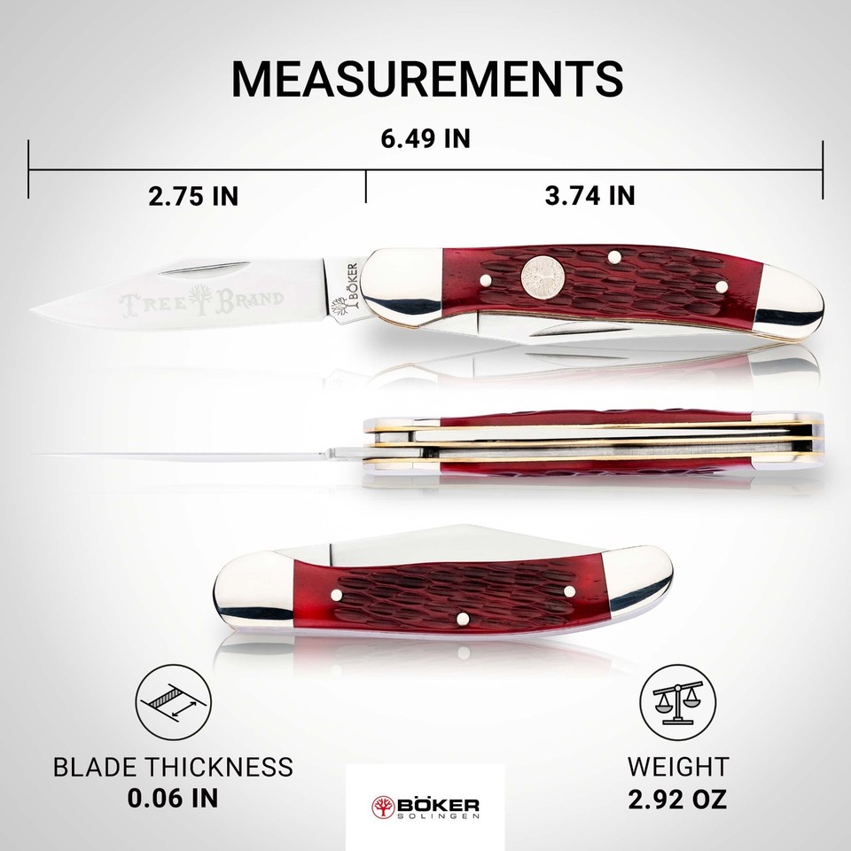 BOKER® Treebrand Copperhead Jigged Red Bone Classic Pocket Knife 2.75 ...