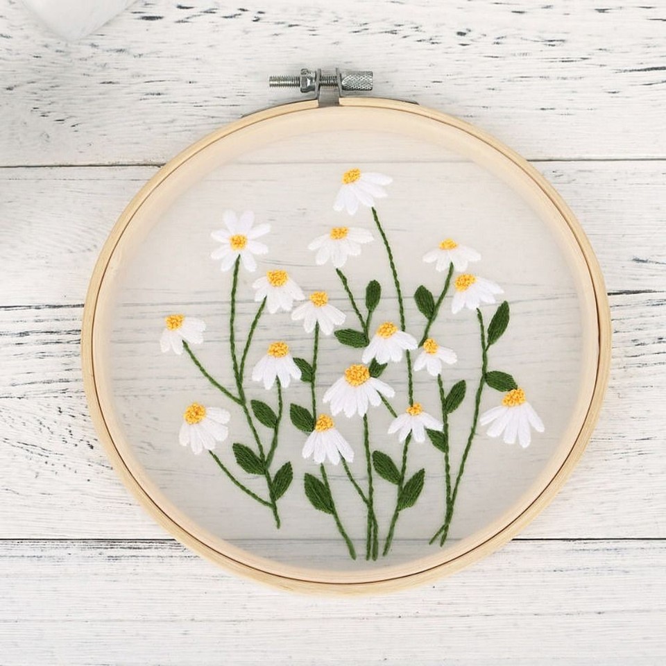 Mesh Plants Flowers Paintin Cross Stitch Kits Yarn Embroidery ...