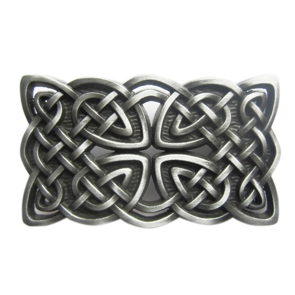 Antique Brushed Silver Rectangle Celtic Knot Belt Buckle | eBay