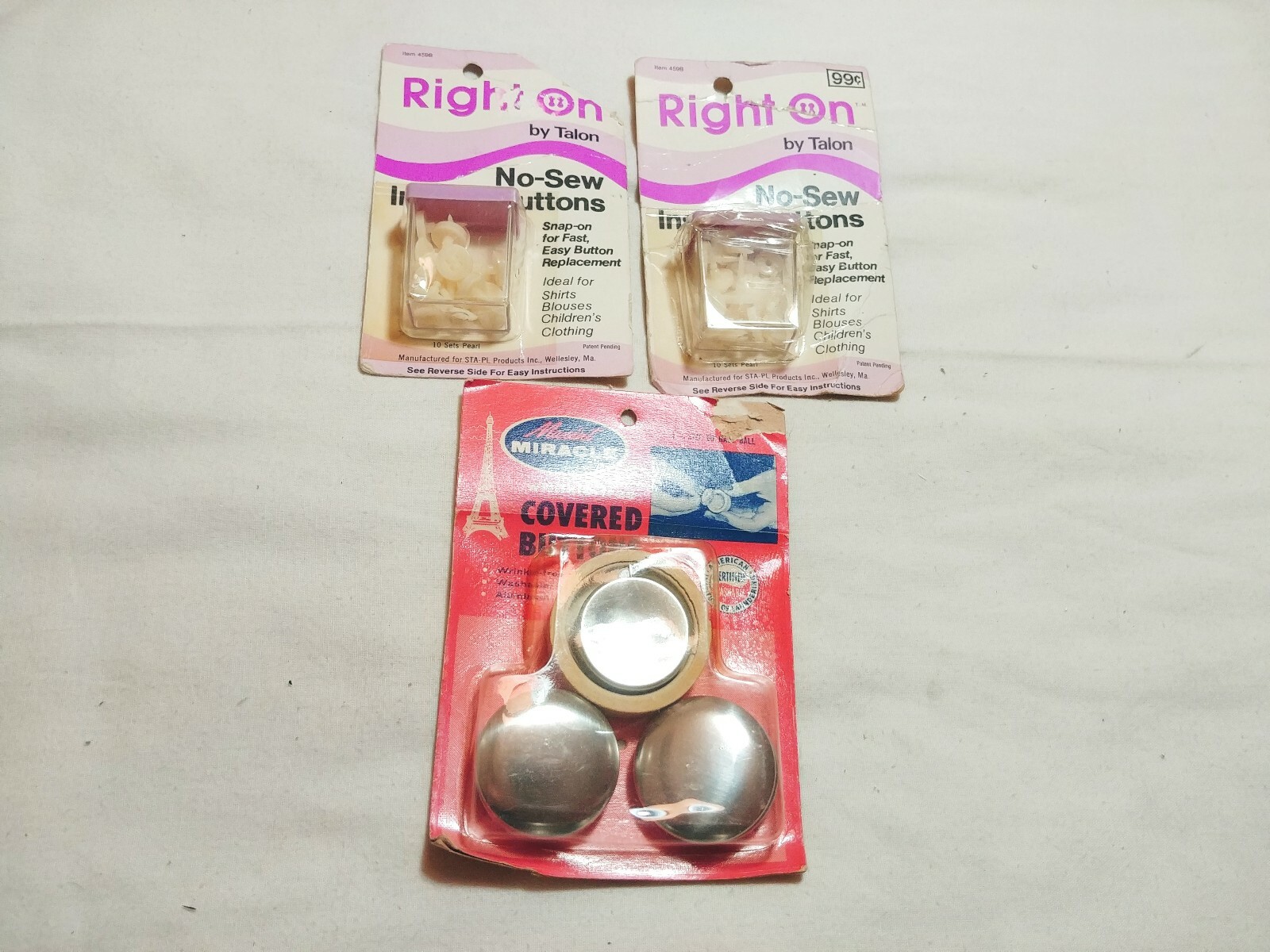 2 Packs Right On No Sew Instant Buttons and Maxant Miracle Covered ...