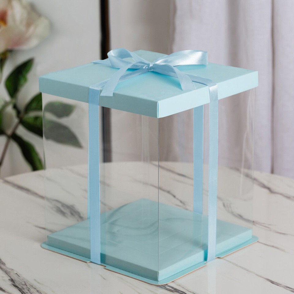 Large Clear PVC Gift Cake Boxes Present Packaging Transparent Box ...