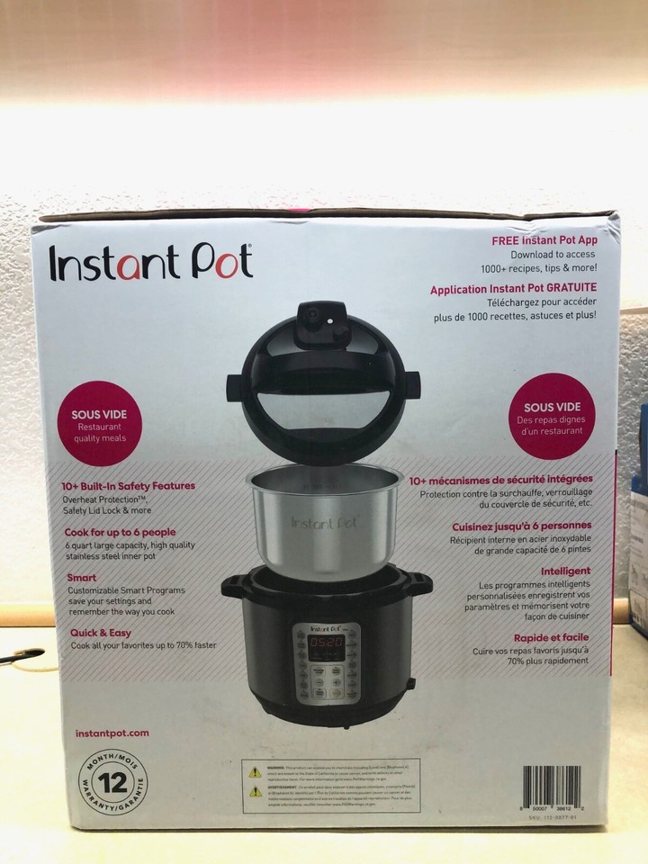 Instant Pot 9-in-1 Electric Pressure Cooker Easy One-Touch Cooking, 6 ...