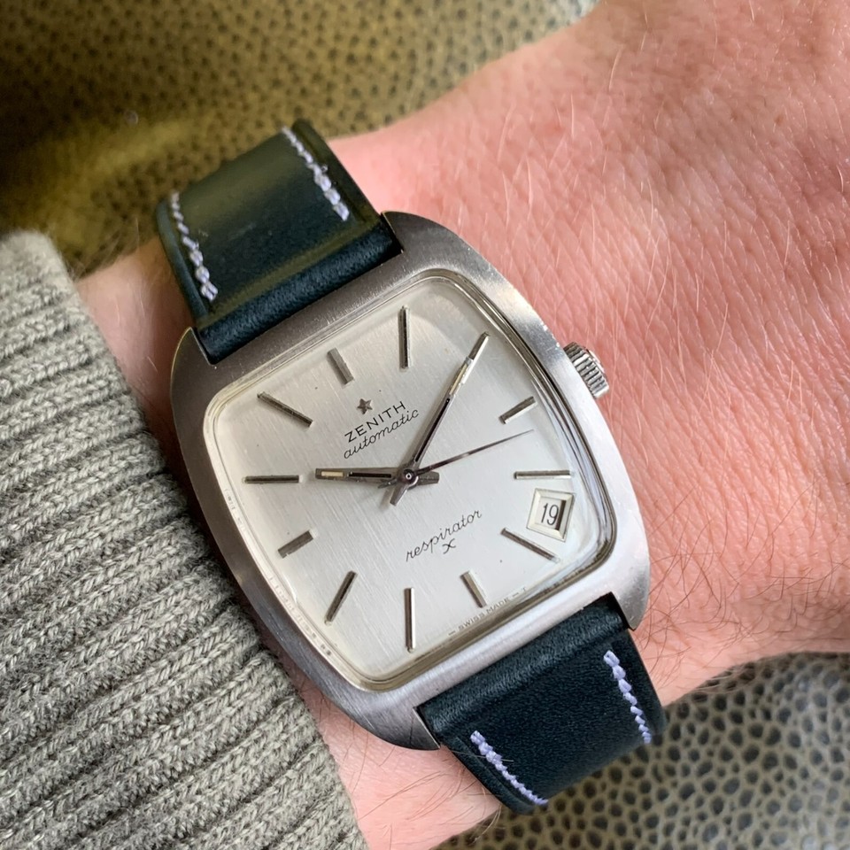 Vintage Zenith Respirator X Date Automatic Stainless Steel Wristwatch ...