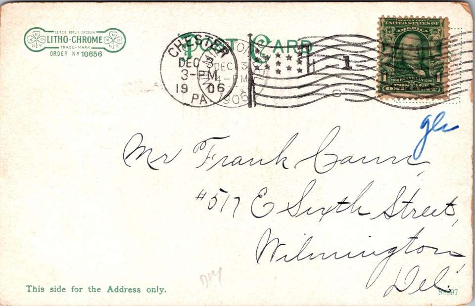 postcard Chester PA Post Office Building Undivided back postcard 1906 ...