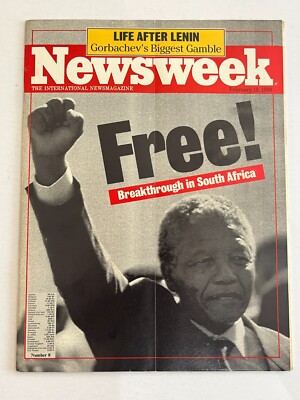 Nelson Mandela free On cover NEWSWEEK International Magazine Feb 19 ...