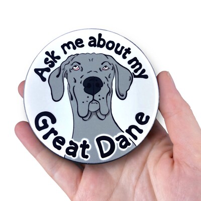 Blue Great Dane Magnet Ask Me About My Dog Pet Portrait Decor Gift 3.5 ...