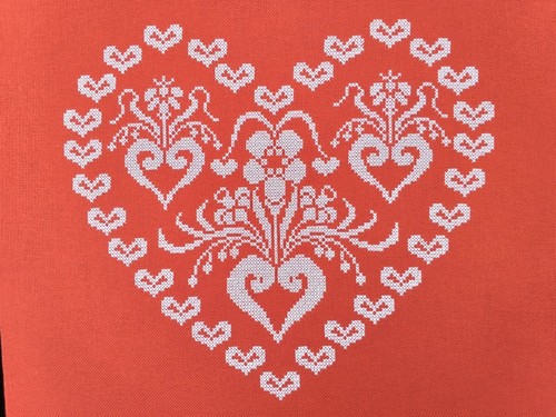 Finished cross stitch Tyrolean heart | eBay