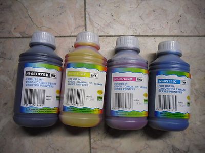 New 4x500ml refill ink for Epson Canon HP Lexmark Brother Dell All ...