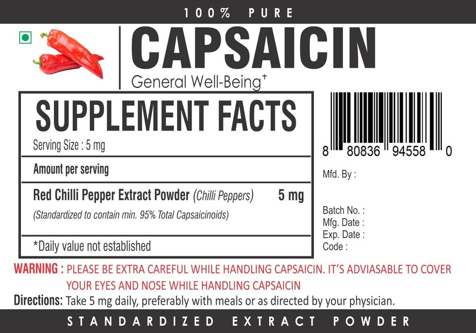 CAPSAICIN 95%Chilli Pepper Extract Natural Pain Relief Powder | eBay