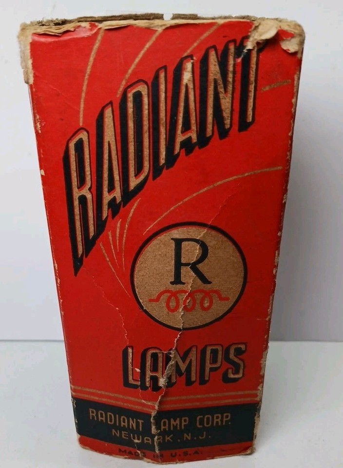 Vintage Radiant Lamp Bulb w/ Box Steampunk Industrial Display Antique ...